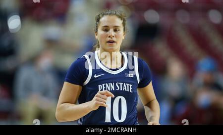 Penn State's Tova Sabel (10) runs up court during the first half of an ...