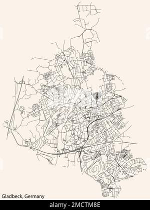 Street roads map of GLADBECK, GERMANY Stock Vector Image & Art - Alamy