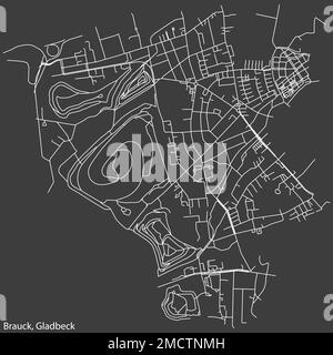 Street roads map of the BRAUCK DISTRICT, GLADBECK Stock Vector Image ...
