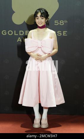 Taiwanese actress Caitlin Fang arrives at the 59th Golden Horse Awards ...