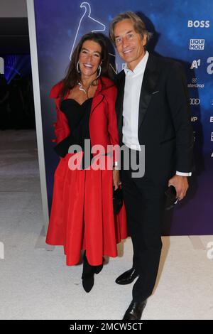 KITZBUEHEL, Austria. , . (R) Karl-Heinz Grasser with his wife Fiona and ...