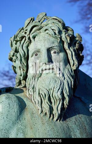 Tiberinus ("Tiberen"), river god sculpture, bronze (1901); Søtorvet by ...