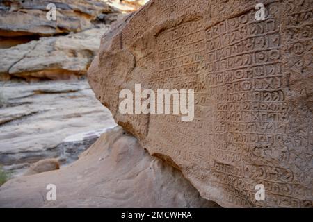 Inscriptions from the Dadanite period at Jabal Ikmah, petroglyphs, near ...