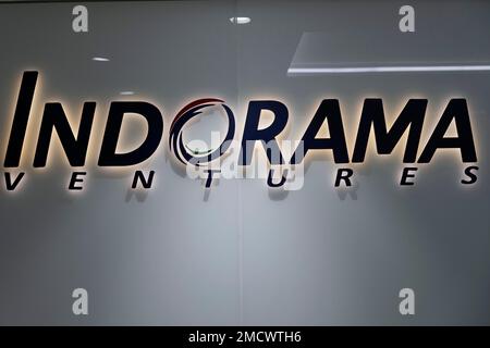 An Indorama ventures logo is displayed at headquarters in Bangkok ...
