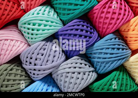 Colorful cotton craft threads. Skeins threads for needlework Stock ...