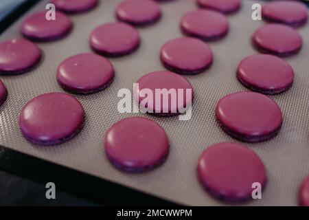 Macrones on the baking tray Stock Photo - Alamy
