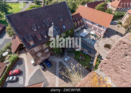 aerial view to castle town Schlitz, Germany, Hesse, Schlitz Stock Photo ...