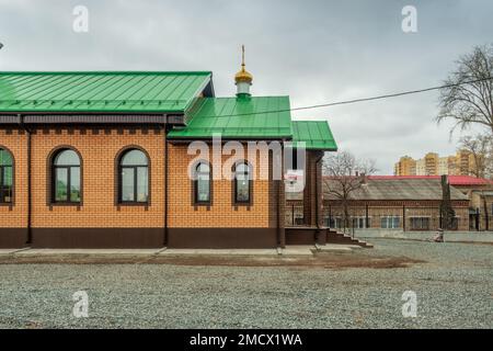 Temple of Seraphim of Sarov against a cloudy sky. The photo was taken ...