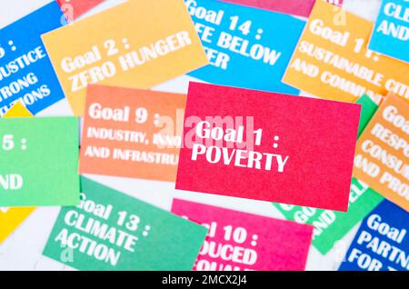 Goal 1 : No Poverty. The SDGs 17 development goals environment ...