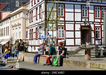 Pedestrian zone, Lange Strasse, Bueckeburg, Lower Saxony, Germany Stock ...