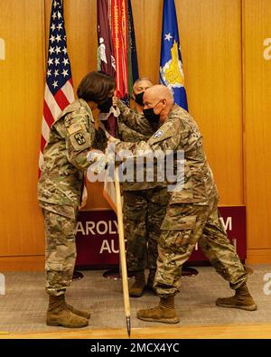 Brig. Gen. Deydre Teyhen, commanding general, presents the guidon to ...