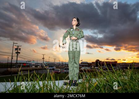 A female U.S. Navy aviator Barbie doll of the character Natasha ...