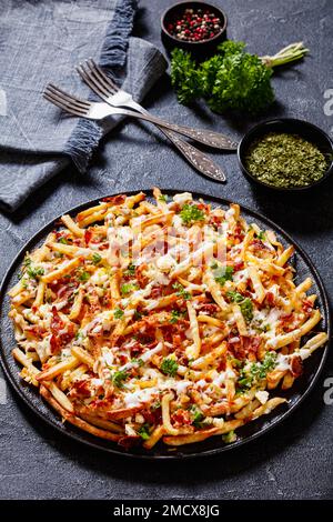 Homemade Bacon Cheddar Ranch Fries with Chives Stock Photo - Alamy