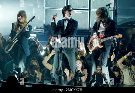 Victoria De Angelis, from left, Ethan Torchio, Thomas Raggi and Damiano ...