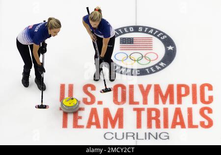 Team Christensen's Vicky Persinger, left, and Taylor Anderson sweep to ...