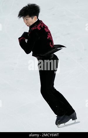 Grenoble, France. Shun SATO (Japan), during men free program at the ISU ...