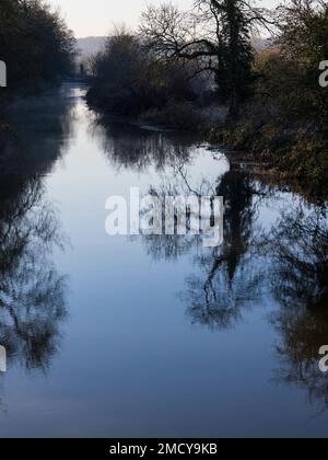 Winter Landscape, The Itchen navigation, Winchester, Hampshire, England ...