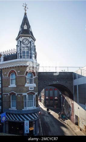 Brixton High Street London with Red Busses Stock Photo - Alamy