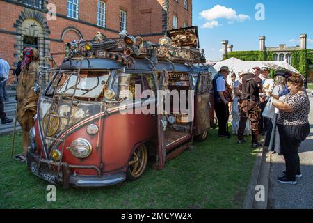 A customised Volkswagen camper van draws a strange admirer at Lincoln ...