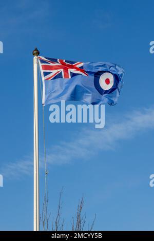 Royal Air Force roundel and Union Jack flag emblem of the United ...