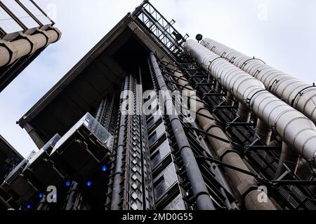 The Lloyds Building, London. Architect Richard Rogers, opened in 1986 ...