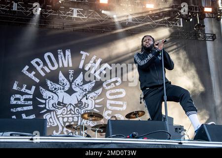 AJ Channer of Fire from the Gods performs at Inkcarceration Music and ...