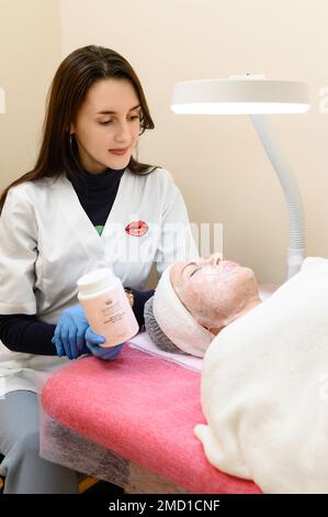 Portrait of happy dermatologist, skin therapist, beautician and ...