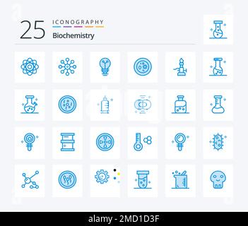 Biochemistry 25 Blue icon pack including atom. find. hazardous. lab ...