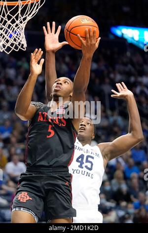 San Diego State guard Lamont Butler celebrates after defeating Florida ...