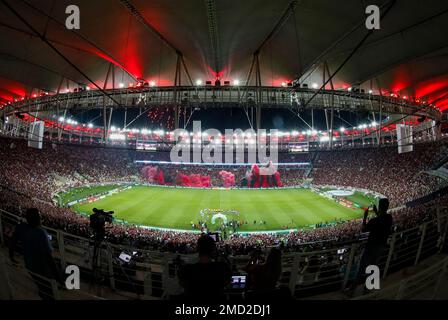 Maracanã stadium full of Flamengo soccer fans. Traditional football ...