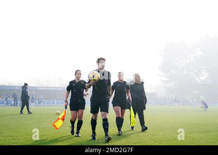 CAPTION CORRECTION: Referee Neil Hair walks off the pitch following the ...
