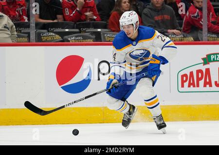 Buffalo Sabres center Dylan Cozens (24) celebrates his goal during the ...