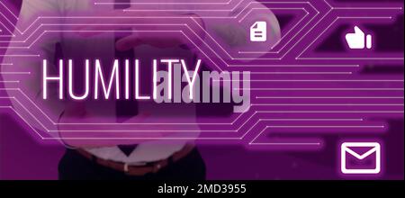Text caption presenting Humility. Word Written on being Humble is a ...