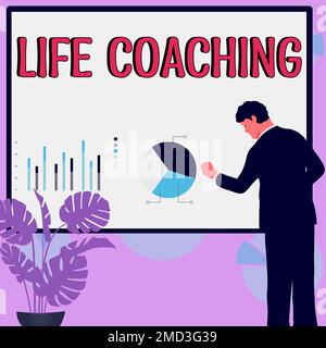 Text showing inspiration Life Coaching. Conceptual photo Improve Lives ...