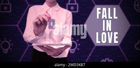 Sign displaying Fall In Love. Word for Charmed or captivated with ...