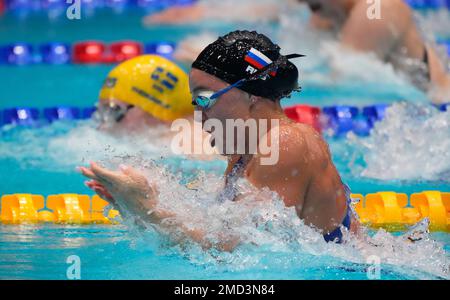 Nika Godun of Russia competes in the 200m Breaststroke Women B Final ...