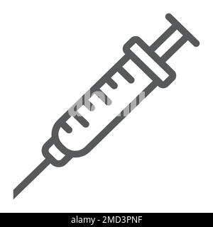 Injection glyph icon, stomatology and anesthsia, syringe sign vector ...