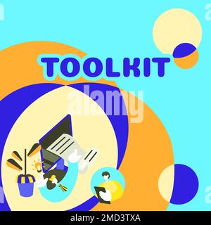 Conceptual display Toolkit, Word for set of tools kept in a bag or box ...