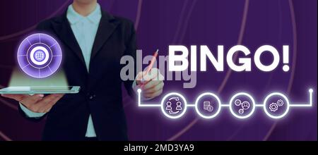 Text showing inspiration Bingo. Conceptual photo game of chance in ...