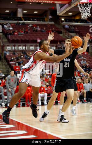 Ohio State forward Zed Key, right, dunks over Northwestern center ...