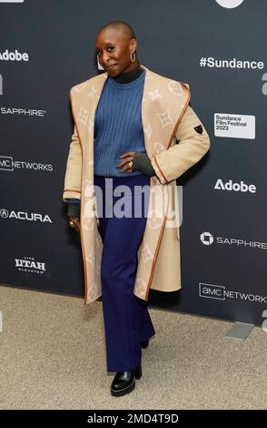 Cynthia Erivo, a producer and cast member in "Drift," is interviewed at ...