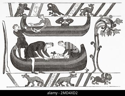 The Bayeux Tapestry, which represents the construction of the boats for ...