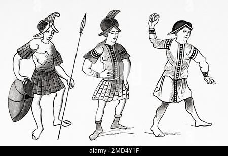 Gallo-Roman soldiers. Facsimile of Prudentius miniatures. The Arts of ...