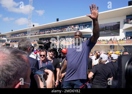 Shaquille O'Neal on the grid before the F1 U.S. Grand Prix auto race at ...