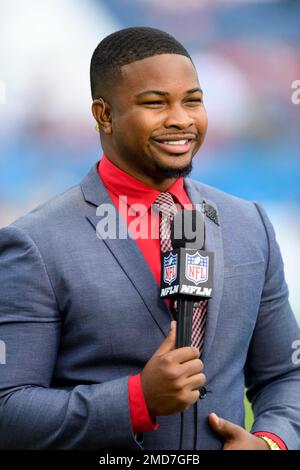 NFL Network personality Cameron Wolfe reports from the field before an ...