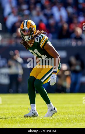 Green Bay Packers cornerback Eric Stokes (21) defends during an NFL ...