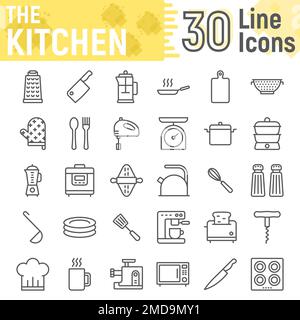 Chef cook linear icon. Kitchen worker. Thin line illustration. Contour ...