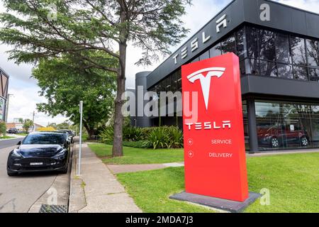 Sydney,Australia Tesla car showroom, delivery and service facility ...
