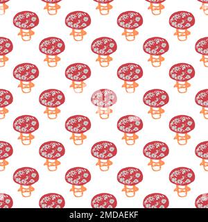 Autumn seamless pattern. Children's drawings with wax crayons ...