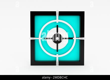 crosshair target icon 3d illustration minimal rendering on white ...